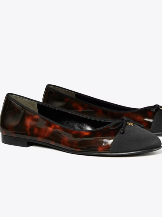 Cap Toe Ballet Flat - Tortoise Patent – Monkee's of Raleigh